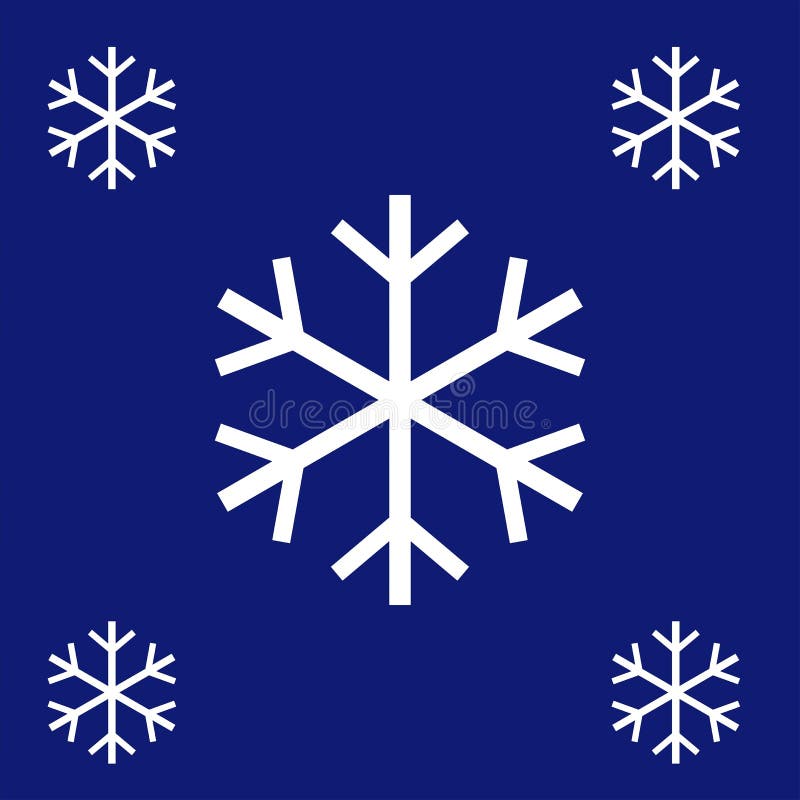 Snowflakes Symbol Isolated on Blue Background Stock Vector ...
