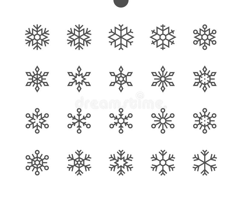 Snowflakes UI Pixel Perfect Well-crafted Vector Thin Line Icons 48x48 ...