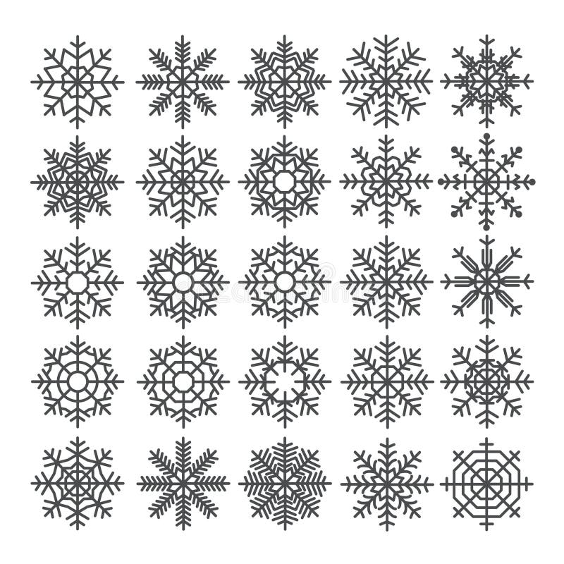 Snowflakes Vector Set. Vector Pack of Snowflakes Design Templates Stock ...