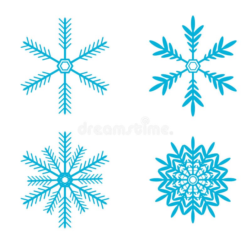 Snowflakes Vector Set. Snow Flake Icon Stock Vector - Illustration of ...