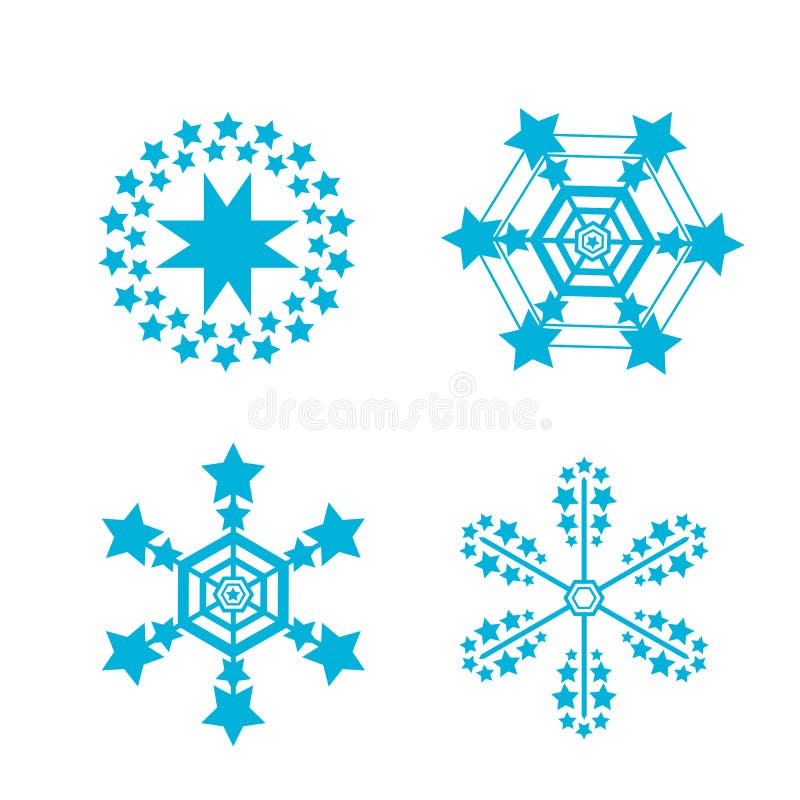 Snowflakes Vector Set. Snow Flake Icon Stock Vector - Illustration of ...