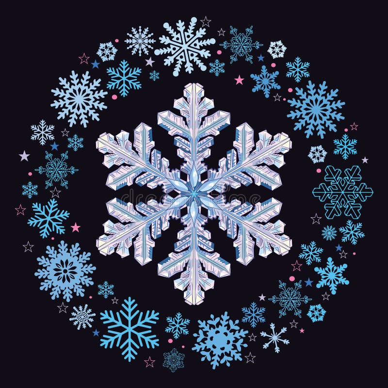 Snowflakes. Winter Design of Snowflakes Stock Illustration ...