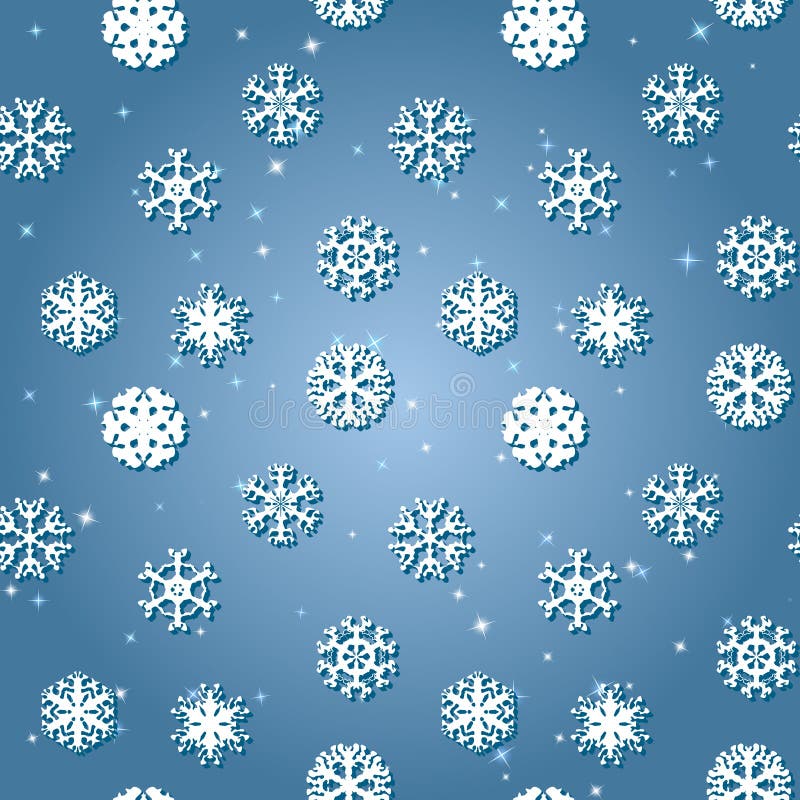 Snowflakes Winter Seamless Texture, Endless Pattern Stock Vector - Illustration of crystal ...