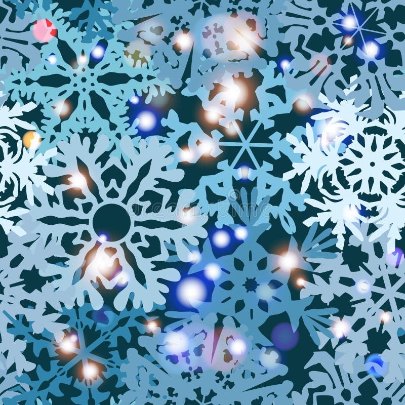Snowflakes Winter Seamless Texture, Endless Pattern Stock Vector ...