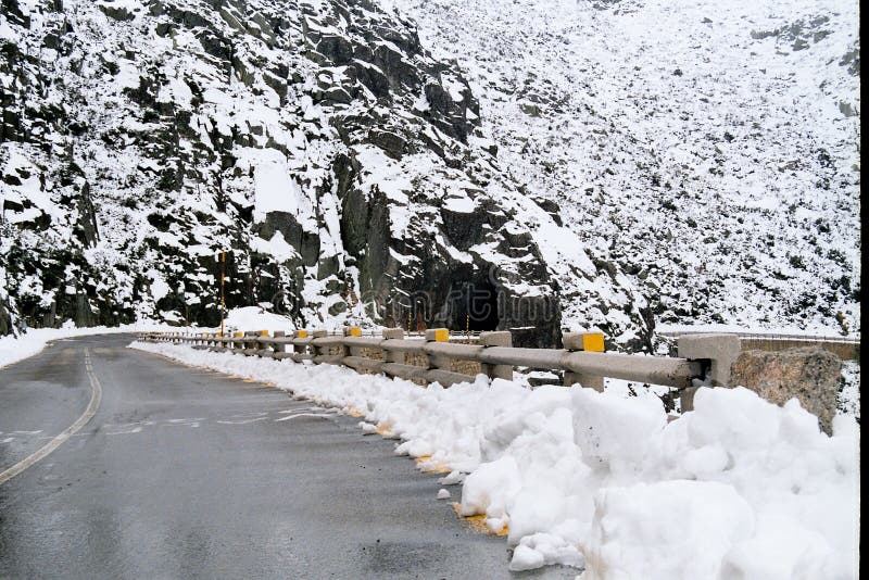 Snowie mountain road stock photo. Image of travel, snow - 170264