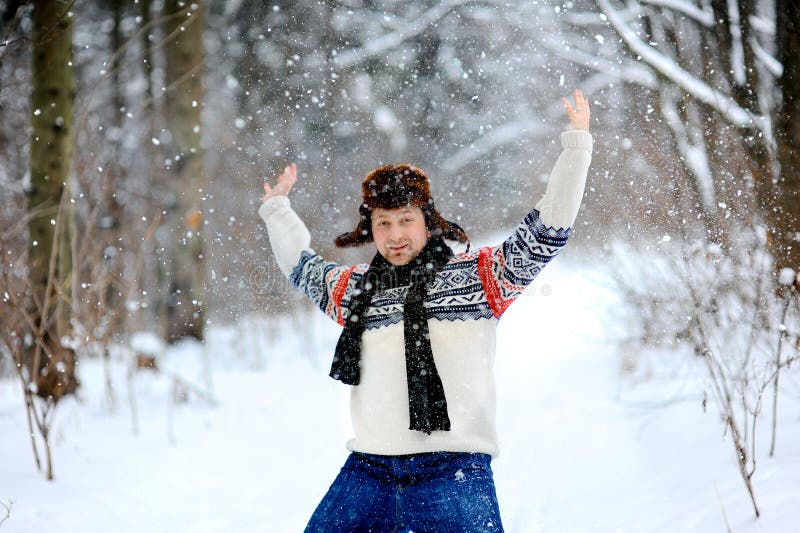 It is snowing stock photo. Image of contact, glove, happy - 23576910