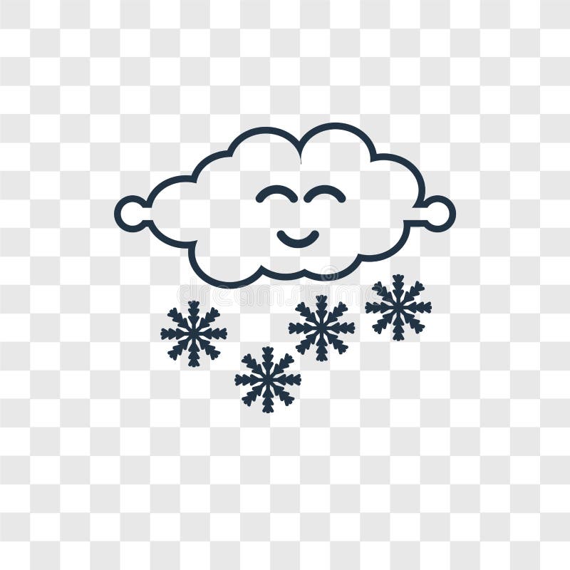 Snowing Concept Vector Linear Icon Isolated on Transparent Background ...