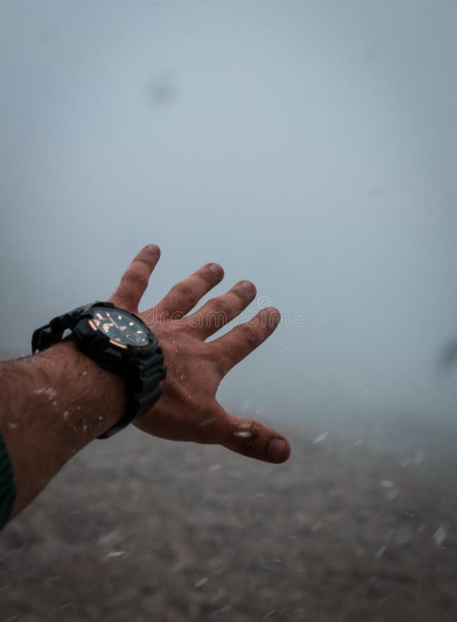 Snowing hand stock photo. Image of snow, cold, hand - 126295194