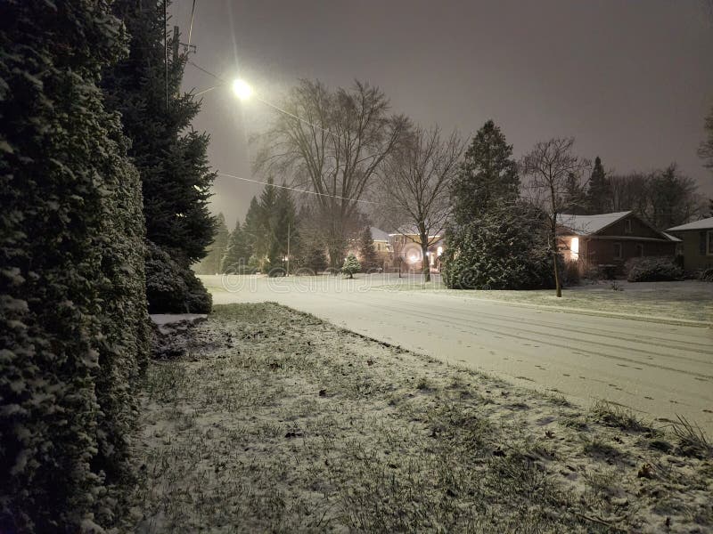 Snowing at Night stock image. Image of light, snowing - 349346939