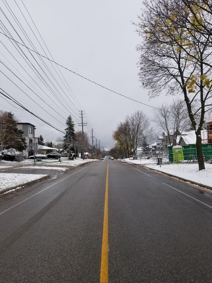 Snowing in November editorial stock image. Image of city - 262244914