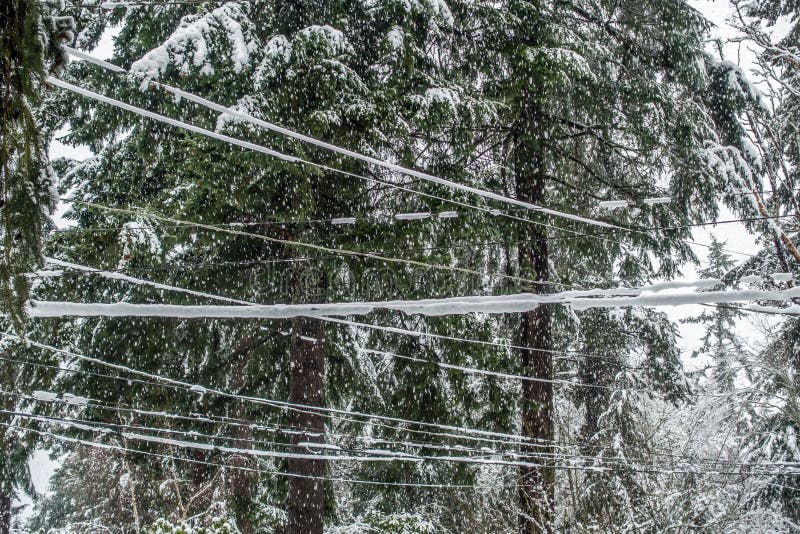 Snowing on Power Lines stock image. Image of lines, abstract - 86193611
