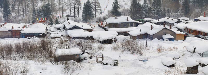 Snowing Village2 stock photo. Image of snow, asia, winter - 25556240