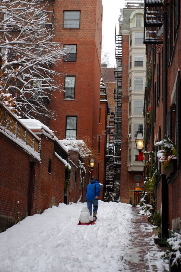 Snowing Winter at Boston, Massachusetts, USA Editorial Image - Image of ...