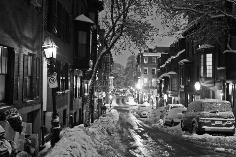 Snowing Winter at Boston, Massachusetts, USA Editorial Stock Photo ...
