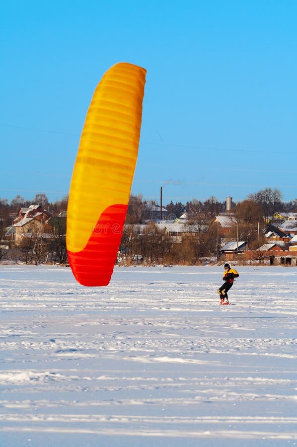 Snowkiting stock photo. Image of adventure, kiteboard - 1924436