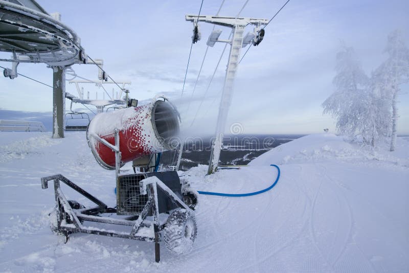 Snowmaking device stock photo. Image of technology, beginning - 207320848