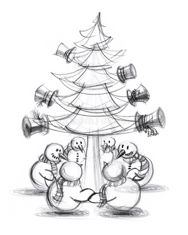 Snowman stock illustration. Illustration of headdress - 11433394