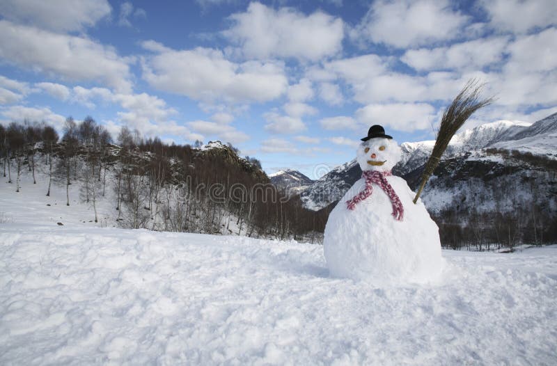 Snowman stock image. Image of play, clouds, frozen, tall - 11566015
