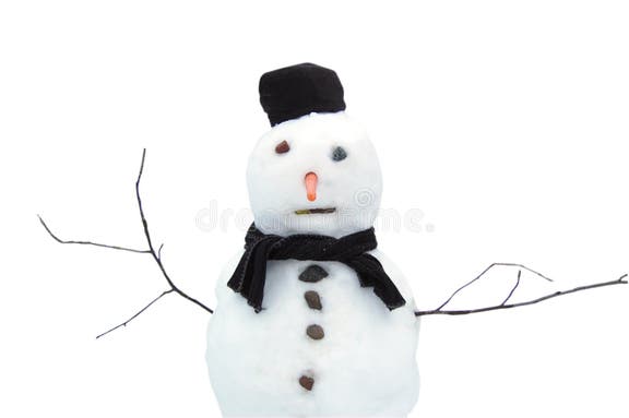 Snowman stock photo. Image of arms, snow, scarf, winter - 17016296
