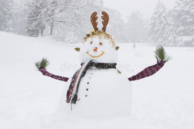 Easter bunny meets Snowman stock photo. Image of snow - 85634748