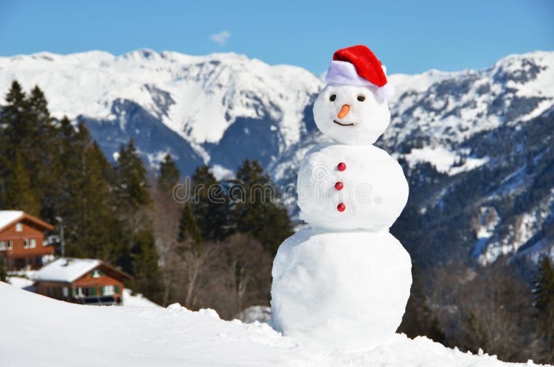 Easter bunny meets Snowman stock photo. Image of snow - 85634748