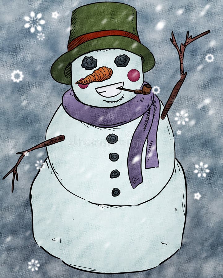 Snowman Art Graphic stock illustration. Illustration of digital - 1760435