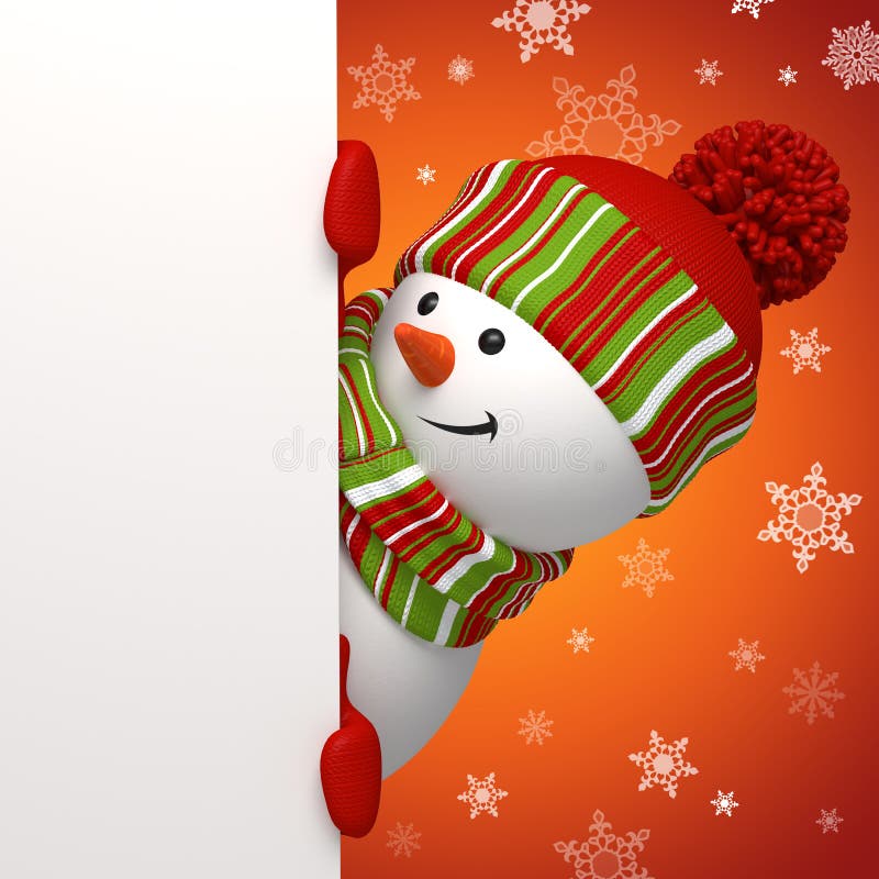 Snowman banner on red stock illustration. Illustration of celebrate ...