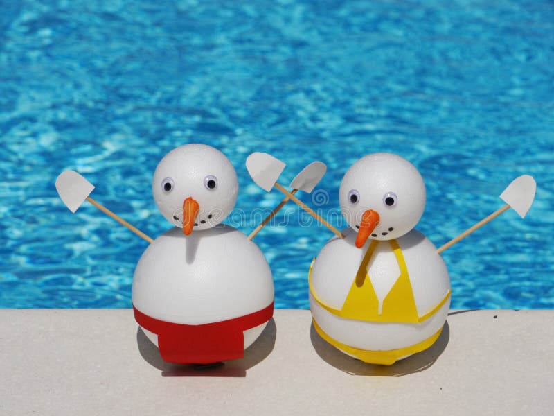 Snowman beach vacation stock image. Image of holidays - 27327027