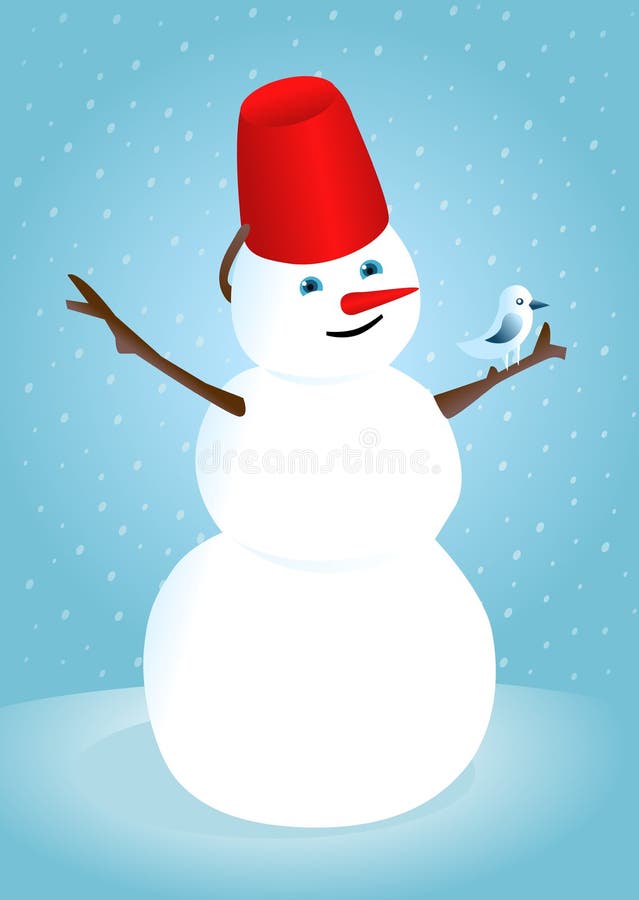 Snowman and Bird stock vector. Illustration of seasonal - 22219650
