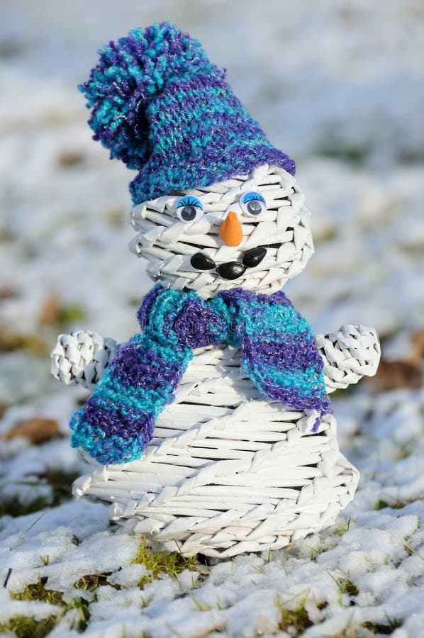 Paper Snowman with Blue Hat and Scarf – Festive Winter Illustration ...