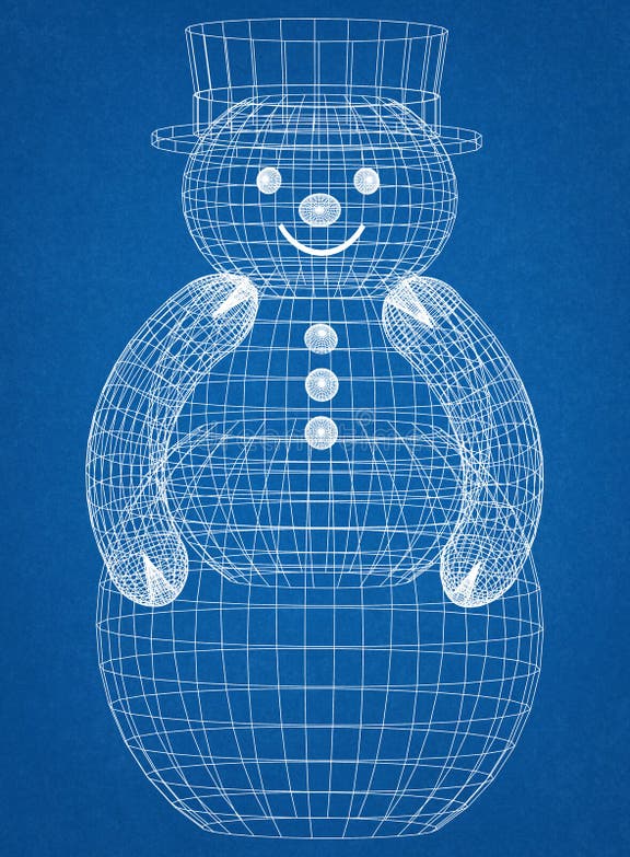 Snowman Blueprint Background Stock Illustration - Illustration of event ...