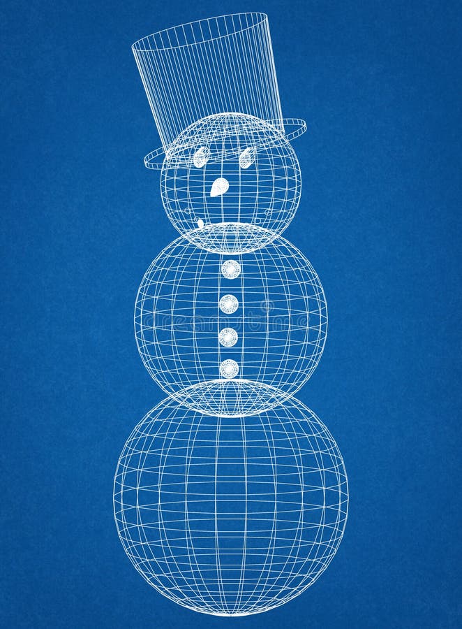 Snowman Blueprint Background Stock Image - Image of celebration, carrot ...