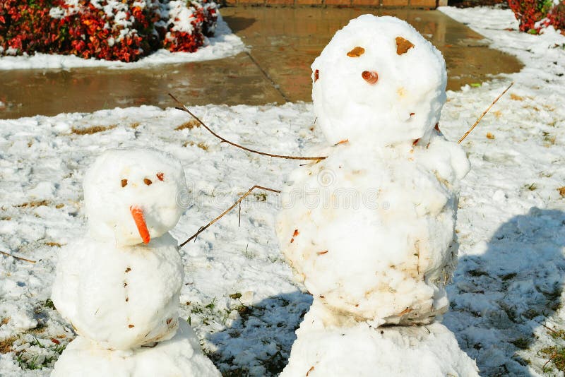 Snowman buddies stock image. Image of snowman, snow, holiday - 11284367