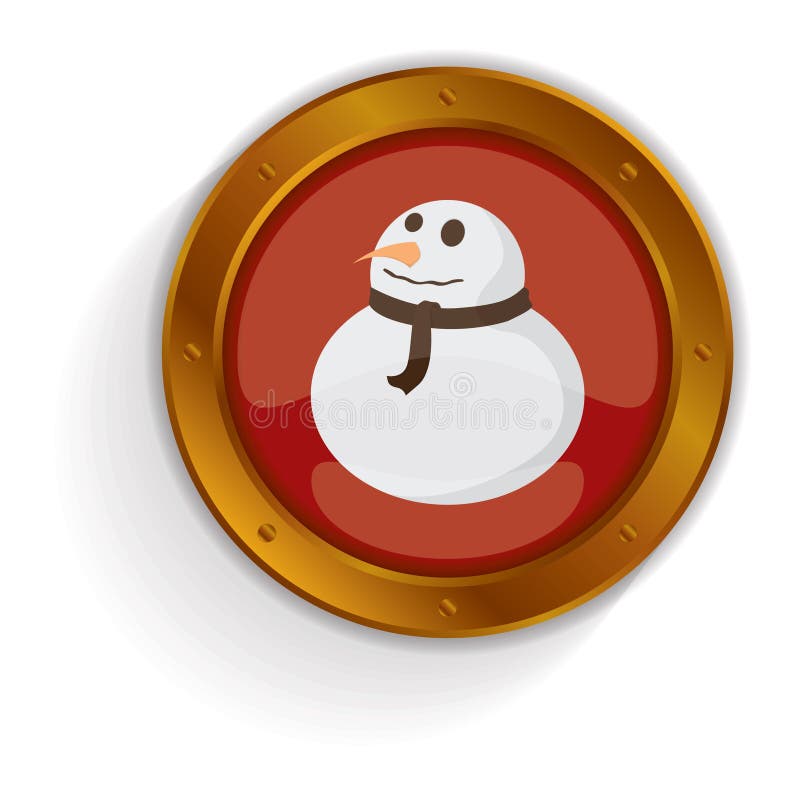 Snowman Button. Vector Illustration Decorative Design Stock Vector ...