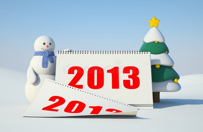 Snowman and calendar stock illustration. Illustration of date - 27223793