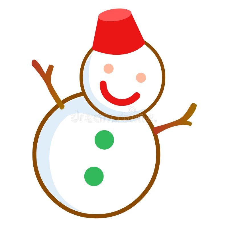 Snowman with Cap Merry Christmas Season Stock Vector - Illustration of ...