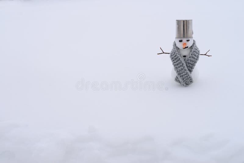 Snowman with carrot nose stock image. Image of branch - 294356951