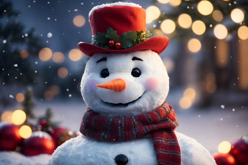 Snowman with Carrots with an Isolated Background Stock Photo - Image of ...