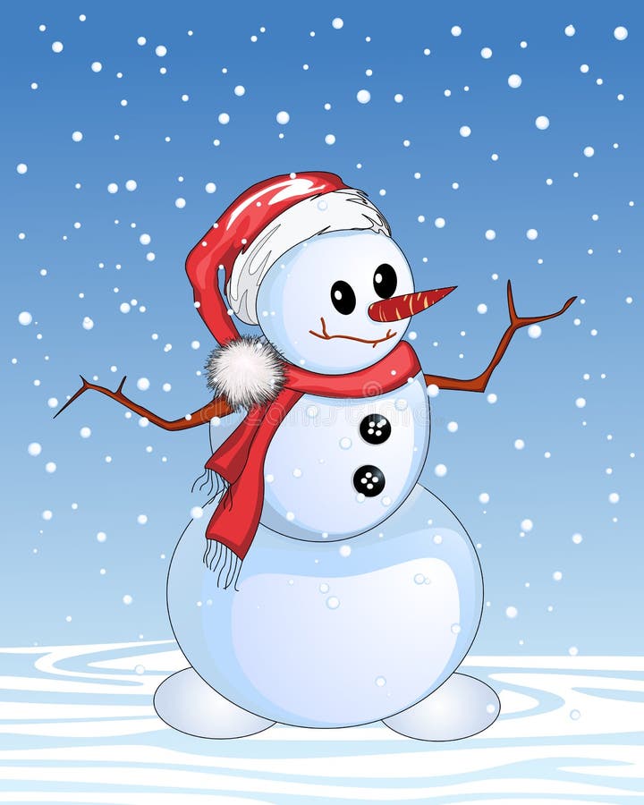 Snowman cartoon stock vector. Illustration of celebration - 22185862