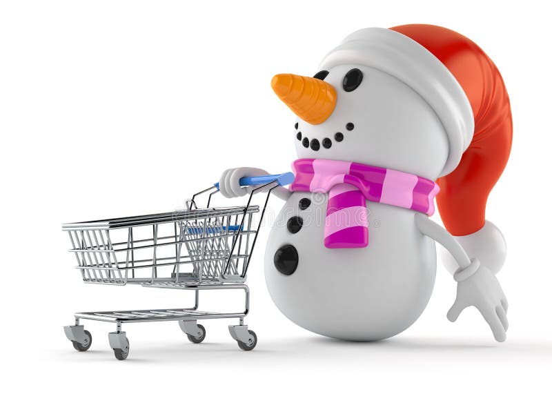 Snowman On Cart stock illustration. Illustration of snow - 1644749