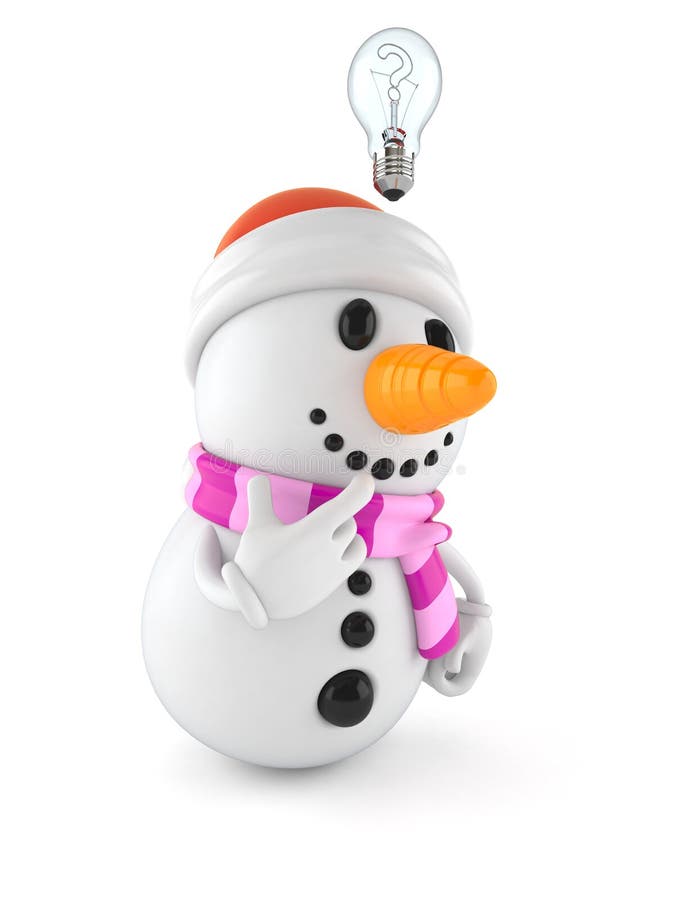 Christmas Snowman Character Question Cartoon Stock Illustration ...