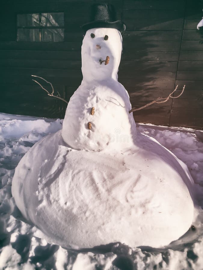 Snowman Chillin Outside stock image. Image of freeze - 109946175