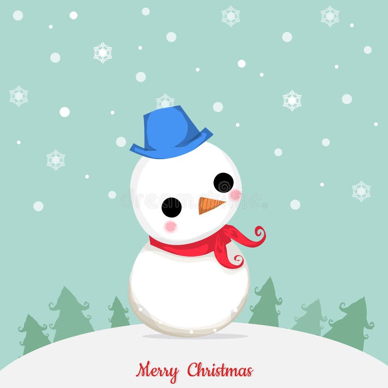 Snowman on christmas day stock vector. Illustration of snowman - 61386575