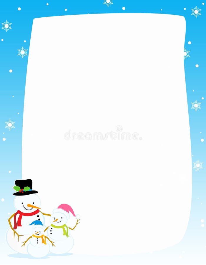 Snowman Christmas / Winter Border Stock Illustration - Illustration of ...