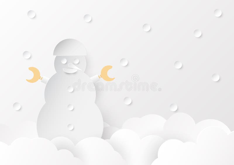 Snowman on a cloud stock vector. Illustration of white - 27992977