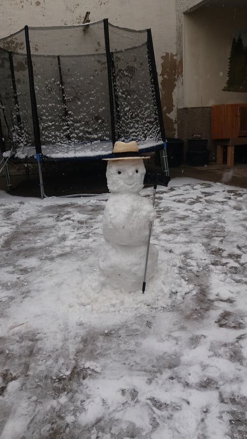Snowman in cold Germany stock image. Image of white, snow - 83962837