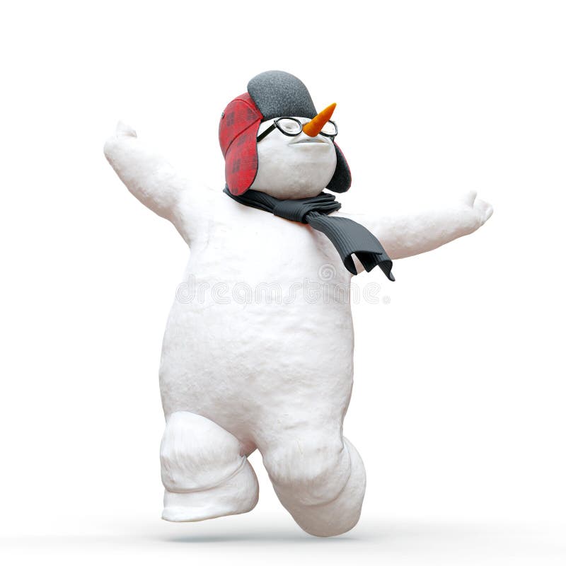 Snowman Dancing Cartoon Vector Illustration Stock Vector - Illustration ...