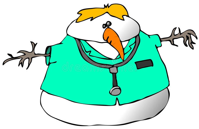 Snowman Doctor stock illustration. Illustration of coal - 3778427