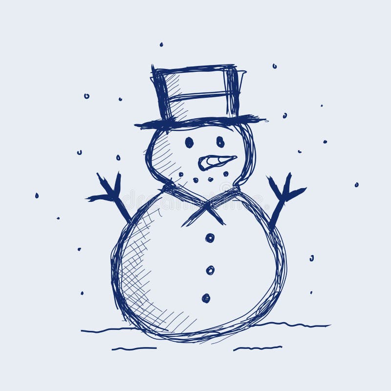 Snowman Doodle stock vector. Illustration of season, december - 44056433