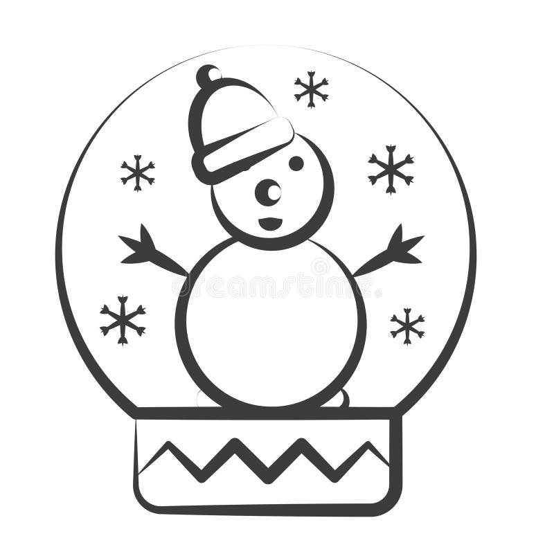 Snowman Drawing in a Ball. Christmas Snowman. Snowman Stock ...